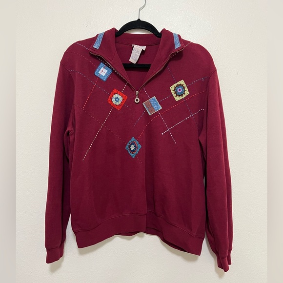 Vintage | Sweaters | Vintage Y2k Koret Crochet Granny Square ...